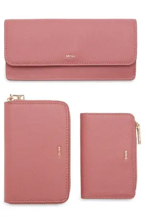 Mango Faux Leather Flap Wallet