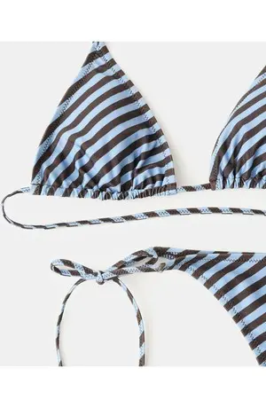 Mango Striped Triangle Bikini Top