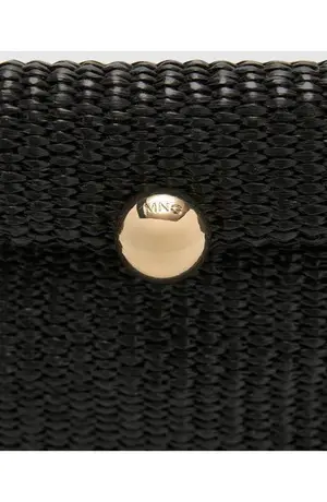 Mango Woven Flap Wristlet - Black