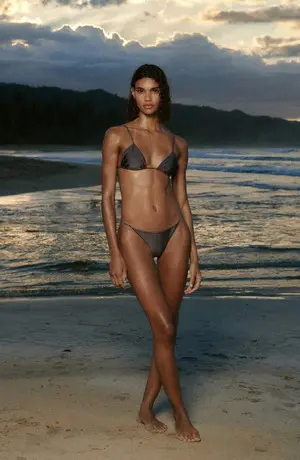 Mango Embellished Triangle Bikini Top