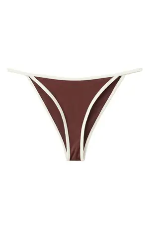 Mango Contrast Binding Bikini Bottoms - Brown