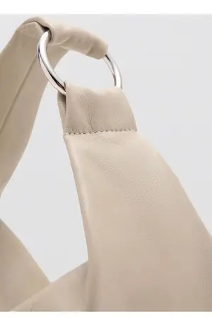 Mango Leather Shoulder Bag With Circular Hardware