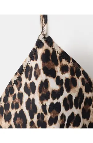 Mango Leopard Print Triangle Bikini Top