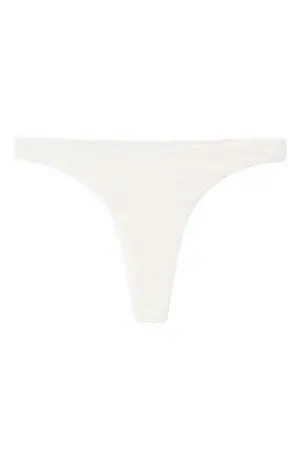 Mango Textured Brazilian Cut Bikini Bottoms - Ecru