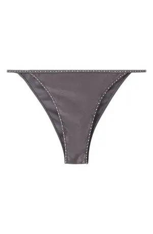 Mango Embellished Hipster Bikini Bottoms - Grey