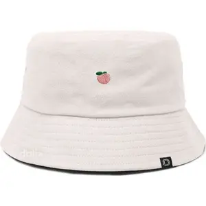 DALIX Dalix Embroidered Peach Bucket Hat Parchment White