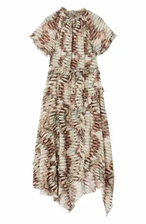 ALLSAINTS Lamaia Handkerchief Cotton Midi Dress - Oceano Soft Pink
