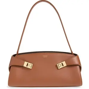 FERRAGAMO Hug Leather East/west Shoulder Bag - New Cognac T Di Moro