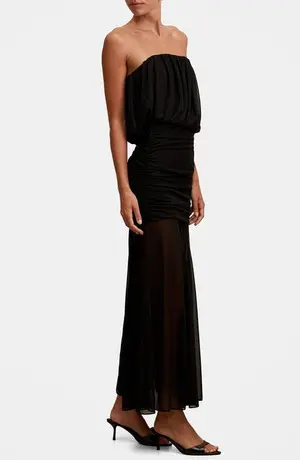 EVER NEW Bandeau Draped Maxi Dress - Black
