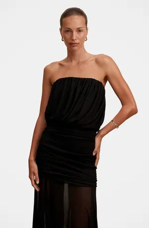 EVER NEW Bandeau Draped Maxi Dress - Black