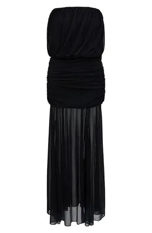 EVER NEW Bandeau Draped Maxi Dress - Black