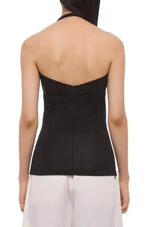 Helmut Lang Twist Dancer Top In Stretch Jersey - Black