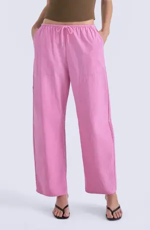PISTOLA Theo Cotton Drawstring Pants - Azalea