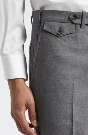 J. MUESER Waverly High Twist Virgin Wool Trousers