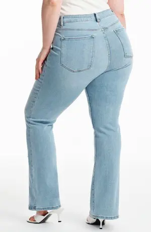 BAYEAS High Waist Bootcut Jeans With Crystal Embellishments