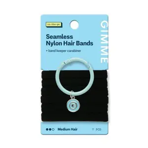 GIMME BEAUTY Low Profile Seamless Nylon Hair Bands With Band Ring