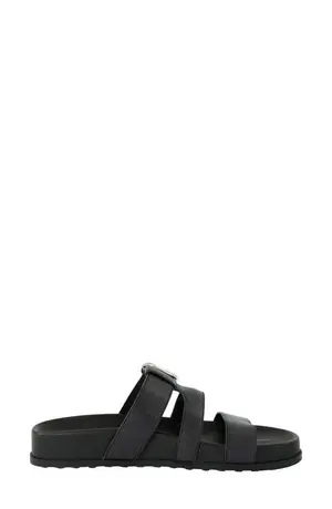 Paul Green Diego Platform Slide Sandal - Black Soft Leather