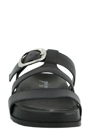 Paul Green Diego Platform Slide Sandal - Black Soft Leather