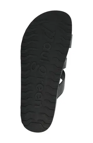 Paul Green Diego Platform Slide Sandal - Black Soft Leather