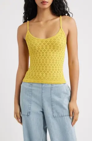 BDG URBAN OUTFITTERS Open Knit Camisole - Yellow