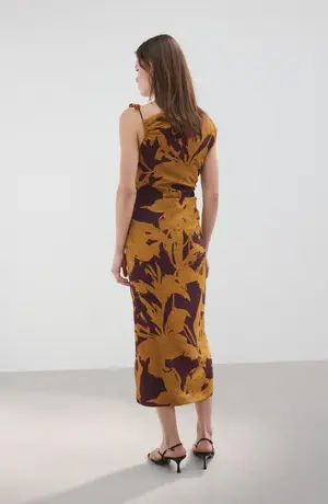 Mango Asymmetric Floral Maxi Dress