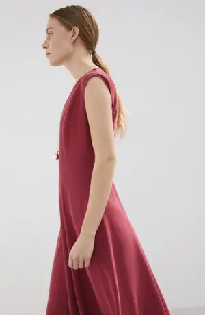 Mango Sleeveless V-neck Midi Dress