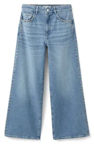 Mango Embellished Straight Leg Jeans