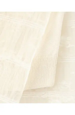 Mango Ruched Sleeveless Mesh Overlay Knit Sweater
