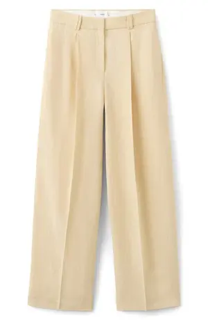 Mango Pleated Straight Leg Pants