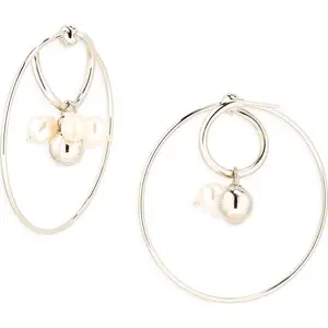 JUSTINE CLENQUET Eva Freshwater Pearl Hoop Earrings - Palladium