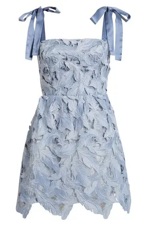 LUCY PARIS Lace Mini Dress With Shoulder Ties