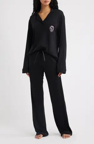 House Of Cb Classic Soft Modal Blend Pajamas - Black