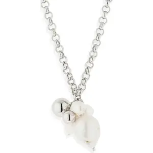 JUSTINE CLENQUET Mickey Pendant Necklace With Faux And Freshwater Pearls - Palladium
