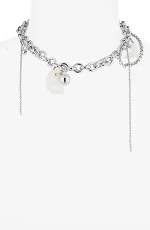 JUSTINE CLENQUET Lewis Mixed Chain & Seashell Necklace
