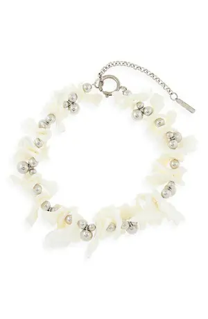 JUSTINE CLENQUET Paula Seashell Choker Necklace - Palladium