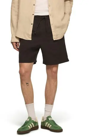 Lucky Brand Linen & Cotton Pull-on Shorts - Raven