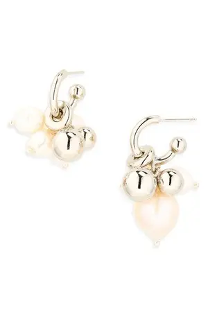 JUSTINE CLENQUET Mickey Mismatched Hoop Earrings - Palladium
