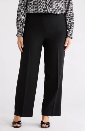 KASPER Gracie High Rise Straight Leg Pants - Black