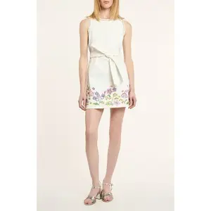 Cinq À Sept Embroidered Cotton Blend Shift Dress - Scour Multi