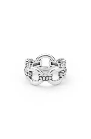 Lagos Sterling Caviar Link Ring