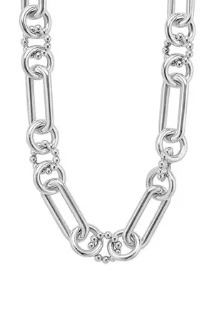Lagos Sterling Caviar Link Necklace - Silver