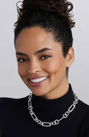 Lagos Sterling Caviar Link Necklace - Silver
