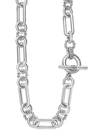 Lagos Sterling Caviar Link Necklace - Silver