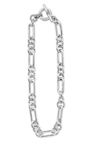 Lagos Sterling Caviar Link Necklace - Silver