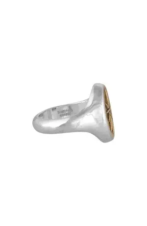 John Varvatos Artisan Sterling Silver And Brass Signet Ring