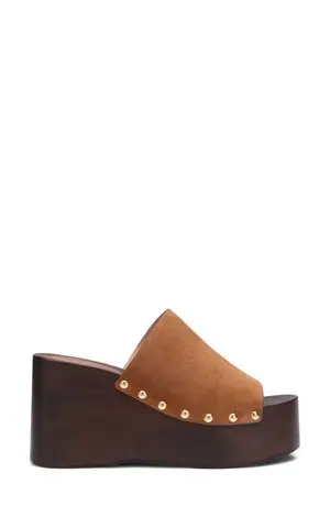 STUART WEITZMAN Studded Wedge Platform Slide Sandals - Doednu