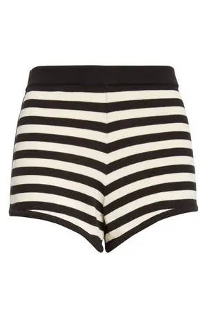 Posse Darcy Stripe Pima Cotton Shorts - Cream Black