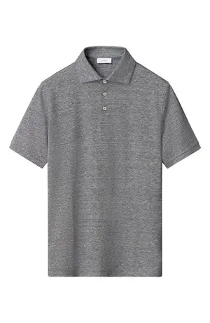 Eton Linen & Cotton Fine Knit Polo - Navy