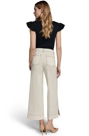 Karl Lagerfeld Paris Straight Leg Crop Pants With Sailor Buttons