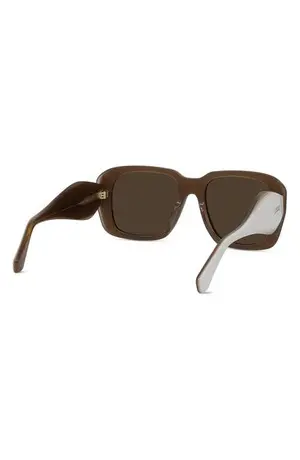 Loewe Signature Square Frame Sunglasses - Ivory/brown